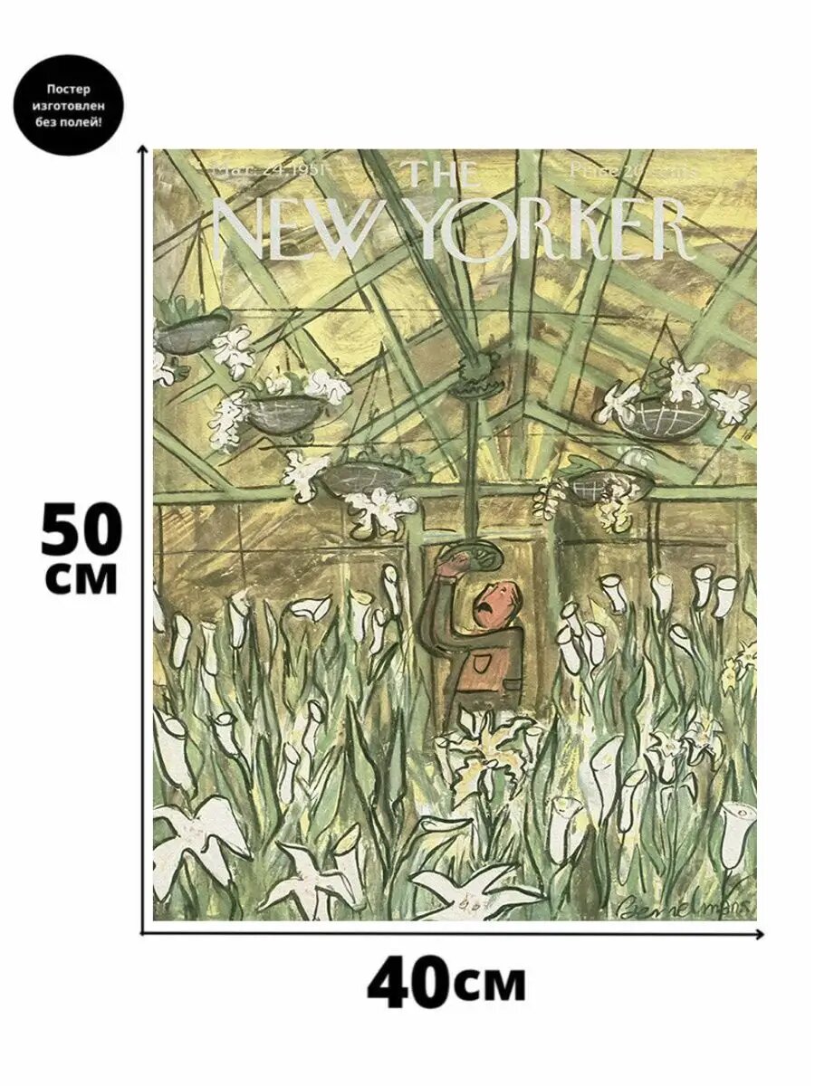 Постер New Yorker Нью Йоркер март, 40 x 50 см (без полей), бумага, без рамы