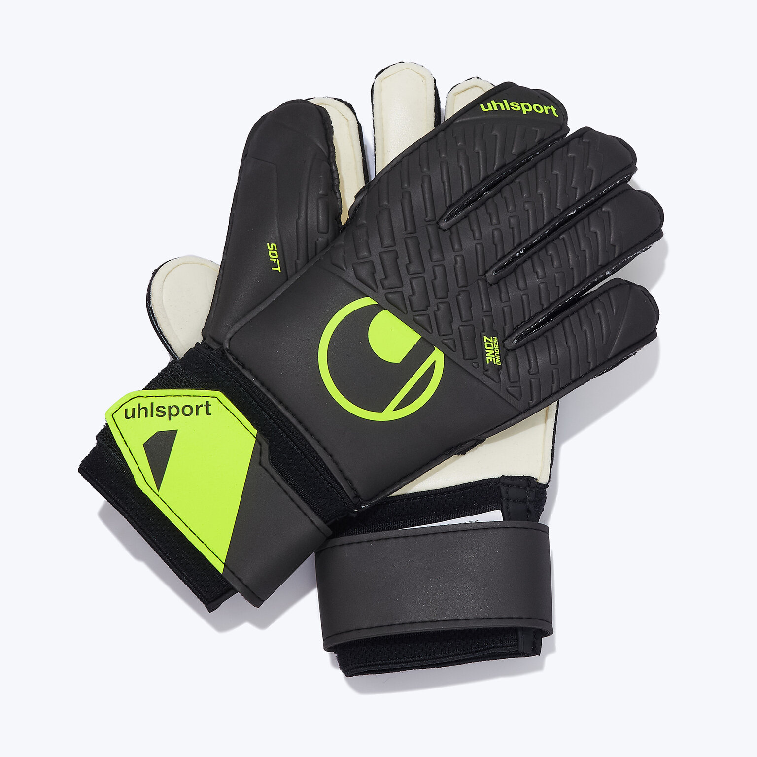 Перчатки вратарские детские UHLSport Soft Flex Flame 101140401, размер 6.5 (6.5 Размер), Черный