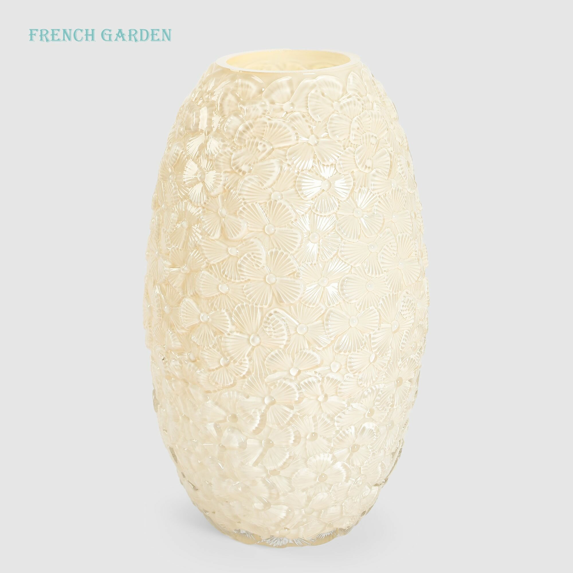 Ваза для цветов French garden стекло, Жемчужные цветы 33 см