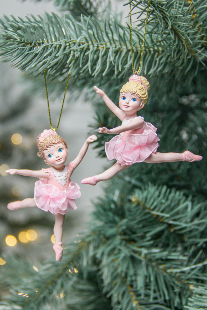 Набор ёлочных игрушек подружки балериночки, полистоун, 10 см, 2 шт, Kurts Adler E0348-набор