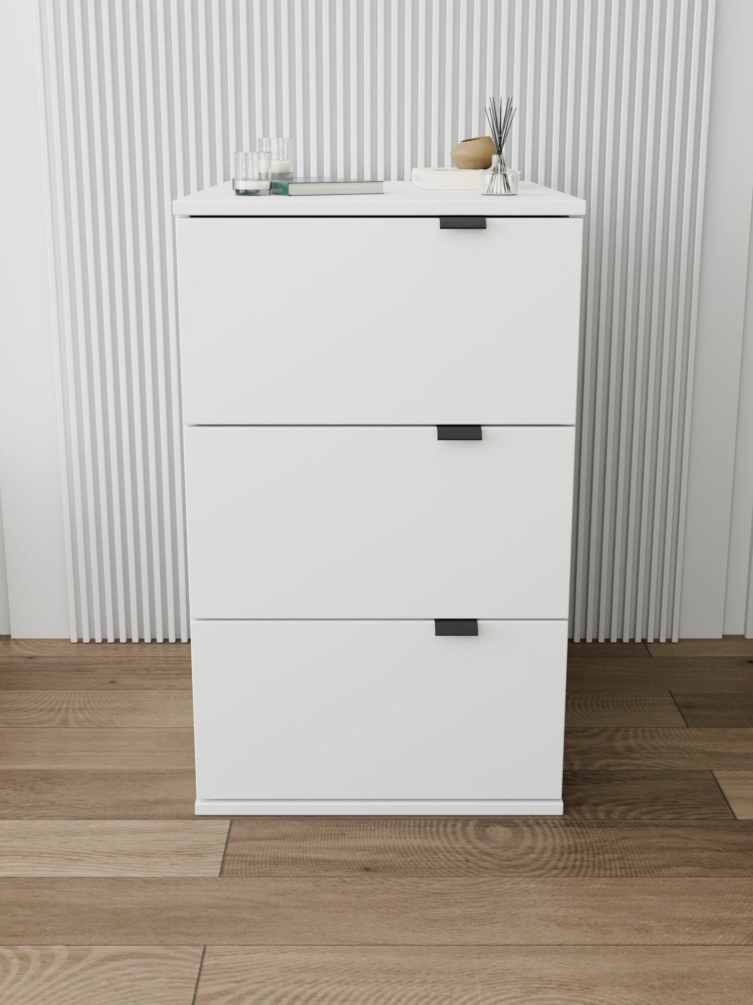 Изумлит Комод для белья и одежды Компакт 3 ящика, 45х73.5х58.4 см, белый