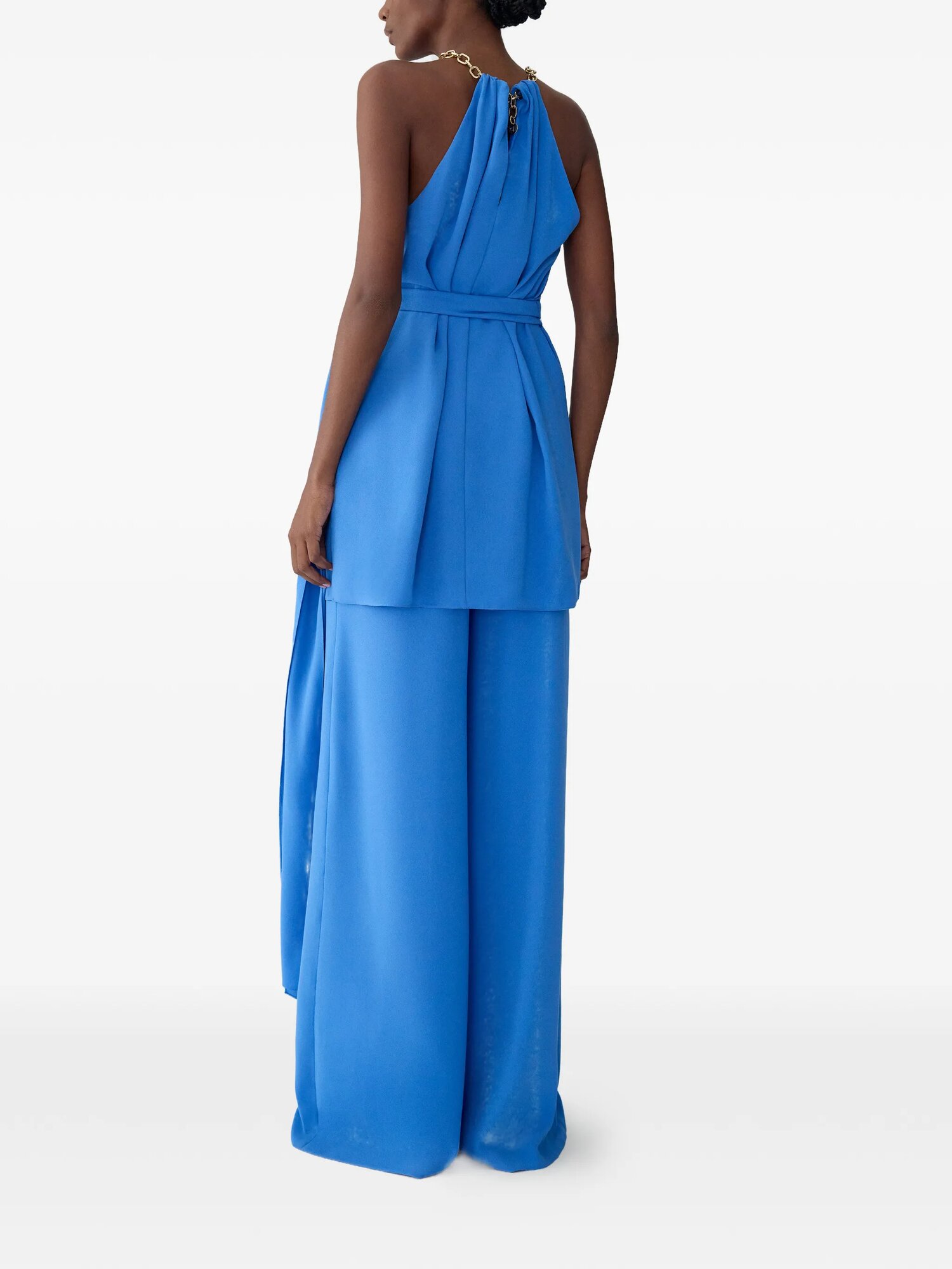 Топ CAROLINA HERRERA Chain-strap halterneck top, размер 2, blue — фото 1