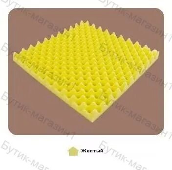 Акустический поролон Yellow Soundproof Foam Panel Wave Absorption Acoustic Studio Yellow 50x50x5cm