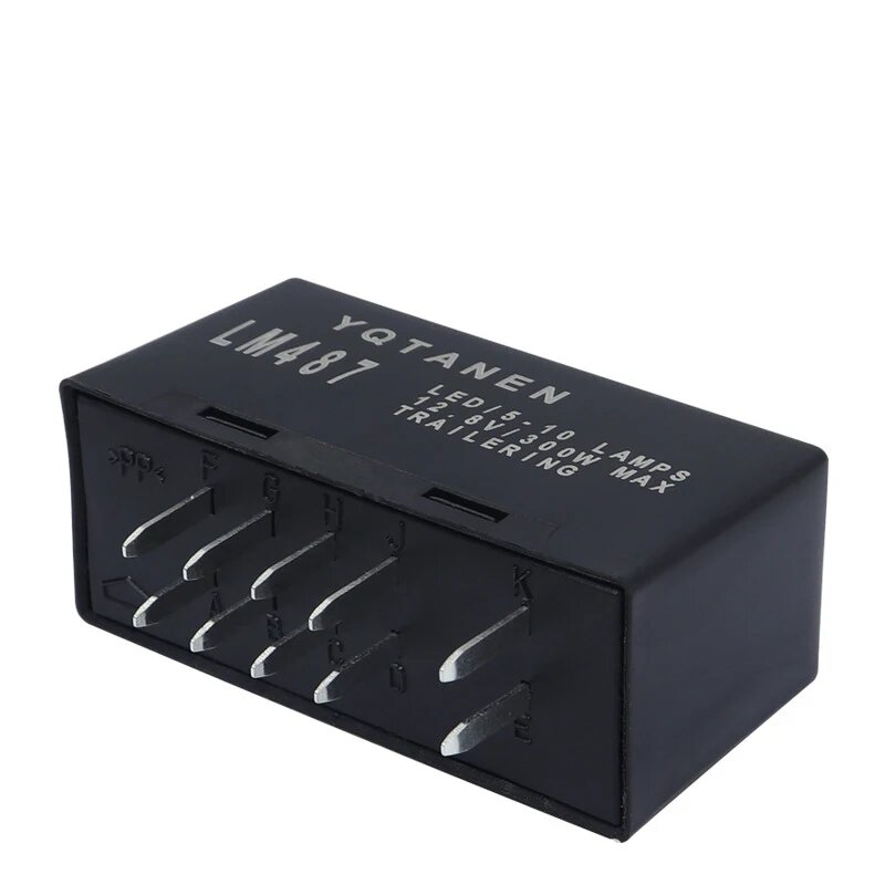 Реле поворотников 10-контактное 12В LM487 для светодиодных ламп, сигнальных огней аварийной обстановки, автомобильное реле, комплектующие