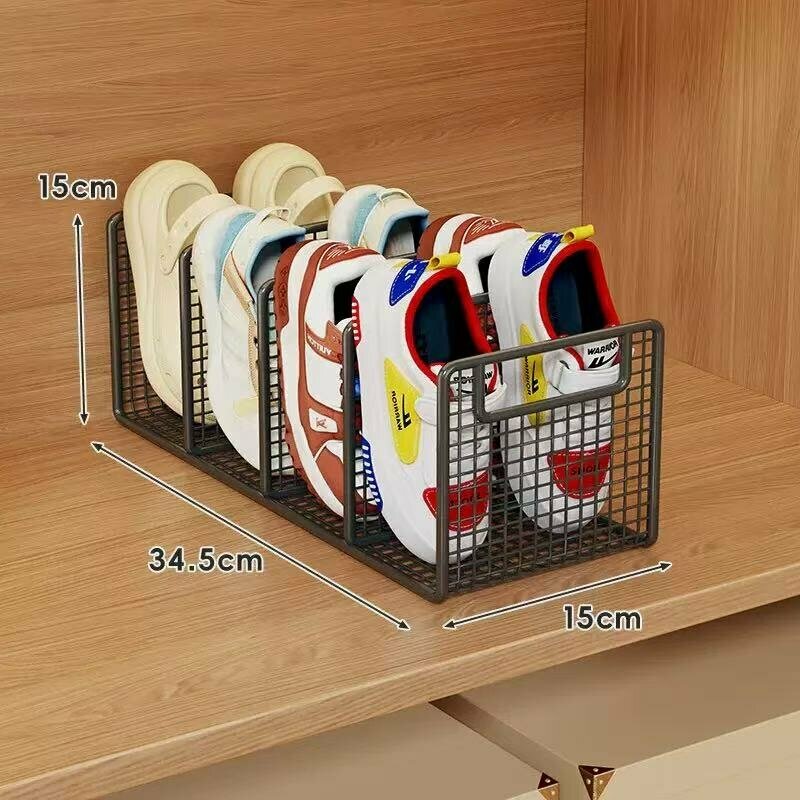 Стеллаж для обуви из белой сетки размером 34,5 ×15 ×15 см, отделочный стеллаж для обувного шкафа, чёрный