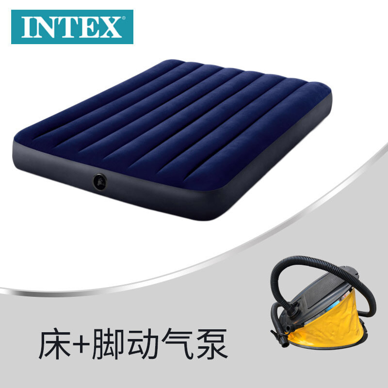 Надувной матрас INTEX для домашнего использования, двуспальный или односпальный, утолщенный, портативный для использования на открытом воздухе, складная надувная кровать для отдыха.