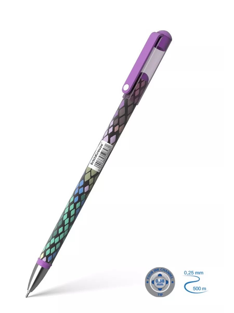 Ручка гелевая Color Touch Purple Python, цвет чернил синий