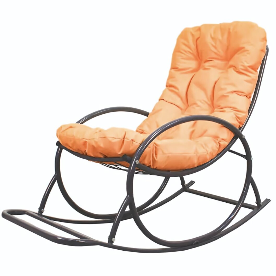 Кресло-качалка "Овал" металлическое, серия "Летний сезон", цвет в ассортименте, для дачи и отдыха