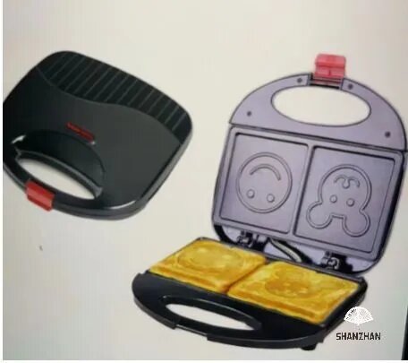 Бутербродница детская с рисунком, на 2 порции, антипригарное покрытие, пластик, черная и белая