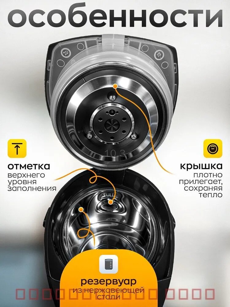 Термопот электрический 6.8л 1600 Вт, с поддержанием температуры и индикатором уровня воды, с рисунком на корпусе, металл/пластик — фото 1