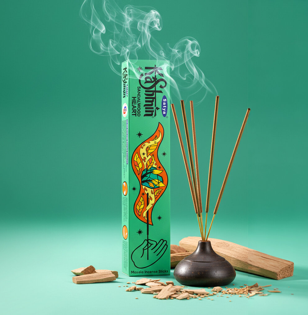 Kashmin SANDALWOOD HEART Incense, Satya (Благовония Кашмин сандаловое сердце, Сатья), 15 г.