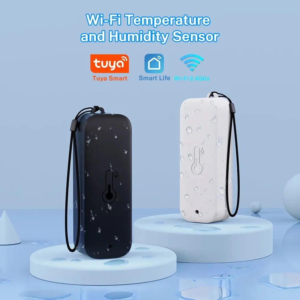 Smart Temperature & Humidity Sensor, Works with Smart Life, Tuya, Waterproof IP65 — фото 1