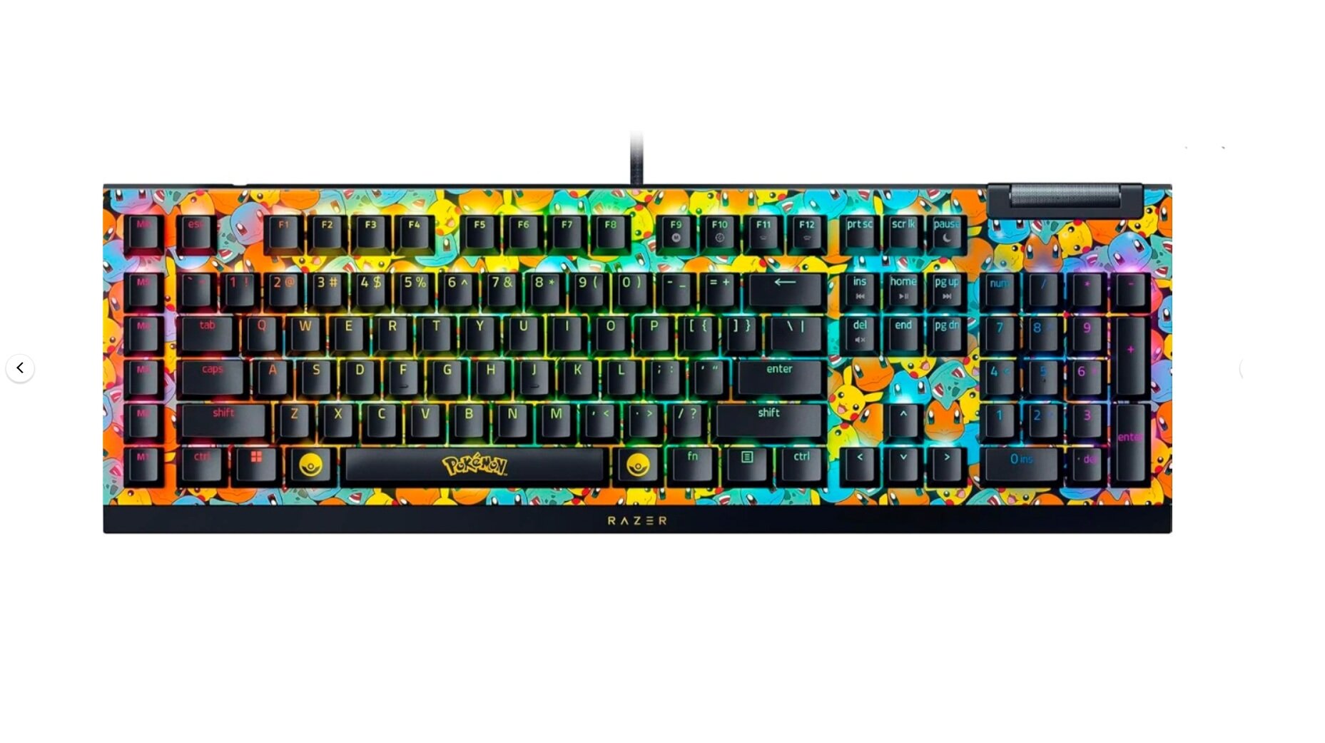 Клавиатура Razer BlackWidow V4 X (Green Switch) - Pokemon Kanto Starters Ed. (нет кириллицы) (RZ03-04704200-R3M1)
