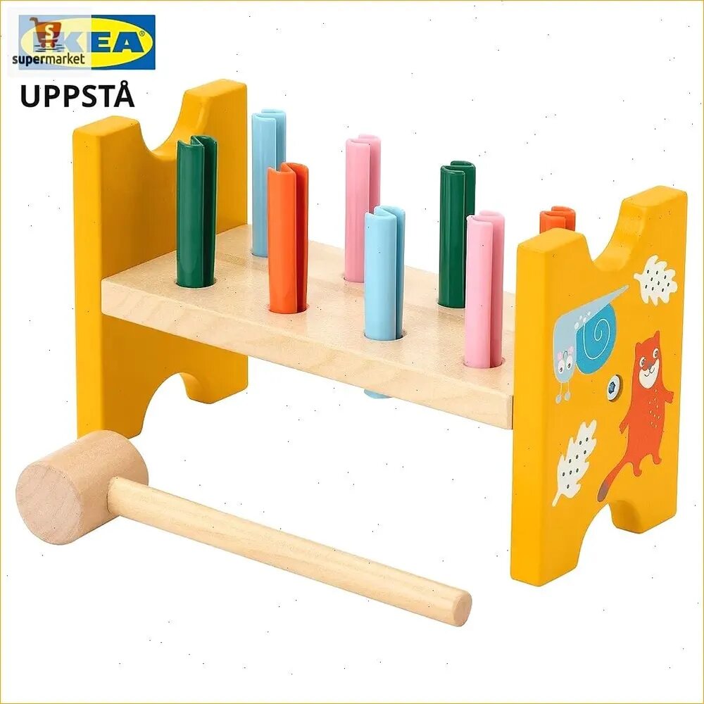 UPPSTA Игрушечные молотки Разноцветные деревянные для детей 1-3 года