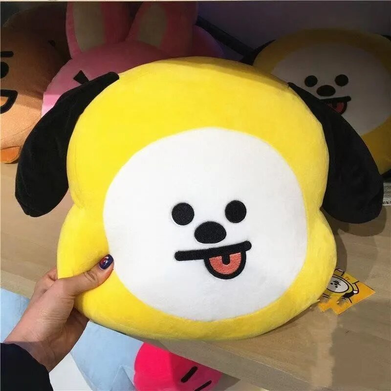 Подушка-валик BTS Chimmy 30x40см желтый, мягкая плюшевая игрушка для фанатов