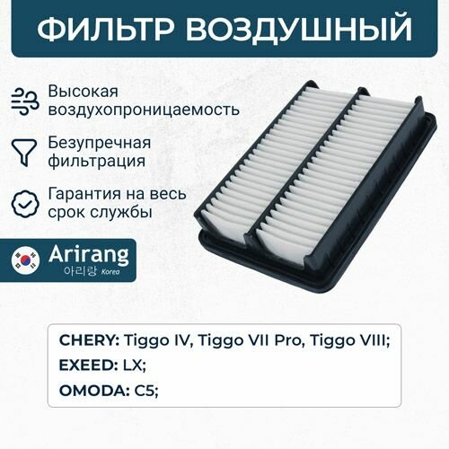 Фильтр воздушный для а/м Chery Tiggo 4 (17-)/7 (16-)/7 Pro (20-)/8 (18-)/8 Pro (21-) 1.5T/2.0i/Exeed LX/Jetour