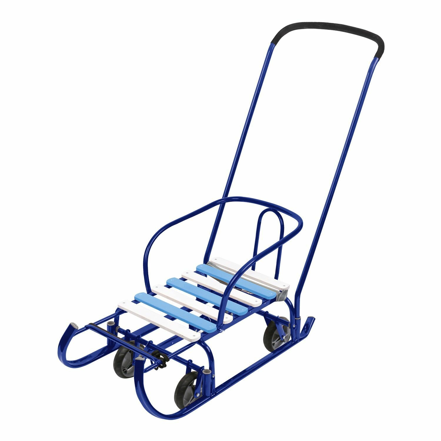 Санки детские Nika Тимка 6, с колёсиками, для детей от 3 лет, синие