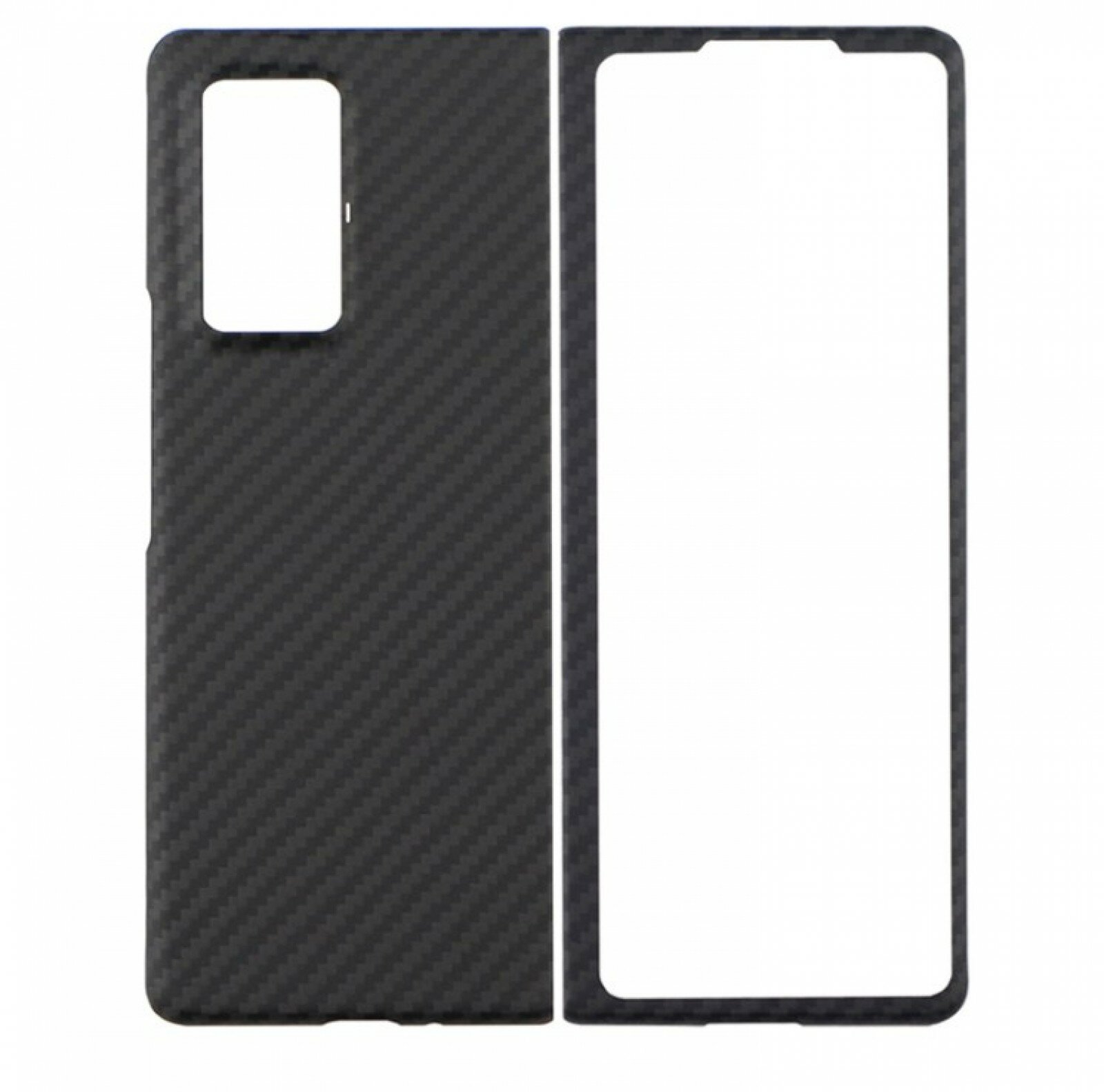 Карбоновый чехол-накладка-бампер MyPads для Samsung Galaxy Z Fold 2 с кевларовой отделкой черный матовый