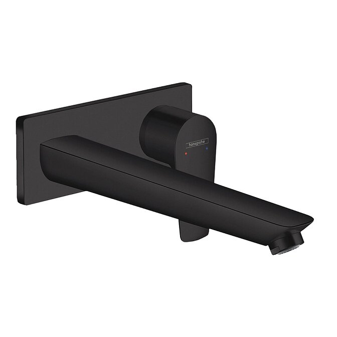 Смеситель Hansgrohe Talis E 71734670 для раковины, настеный, излив: 22.5 см, внешняя часть, без донного клапана, черный матовый