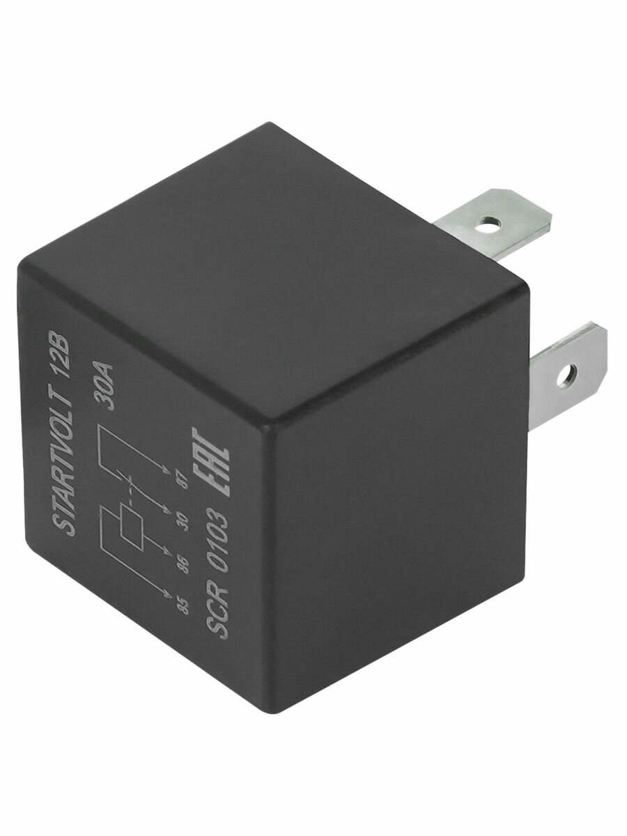 Реле 4 контакта, 12V, 30A (без кронштейна, без резистора), StartVolt SCR 0103 для ВАЗ Лада