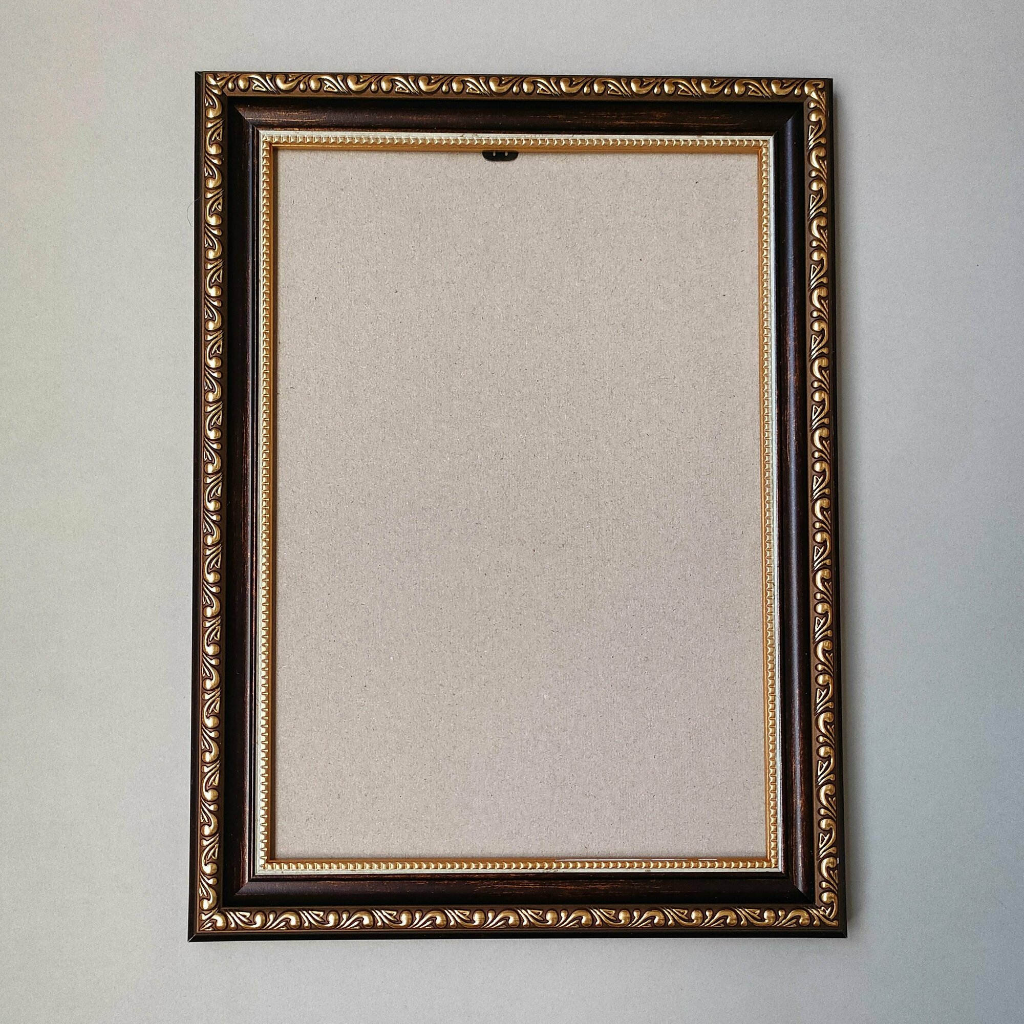 Багетная рама 24x29 см (BR11), пластиковая со стеклом и задником, цвет: коричневый