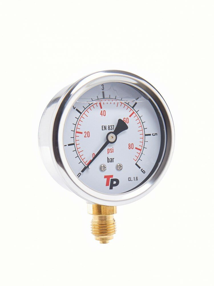 Манометр гидравлический виброустойчивый радиальный D63 мм 0-6 bar 1/4BSP TP