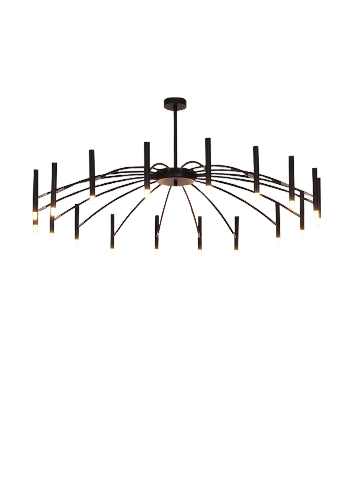 Черная современная простая большая люстра для освещения гостиной