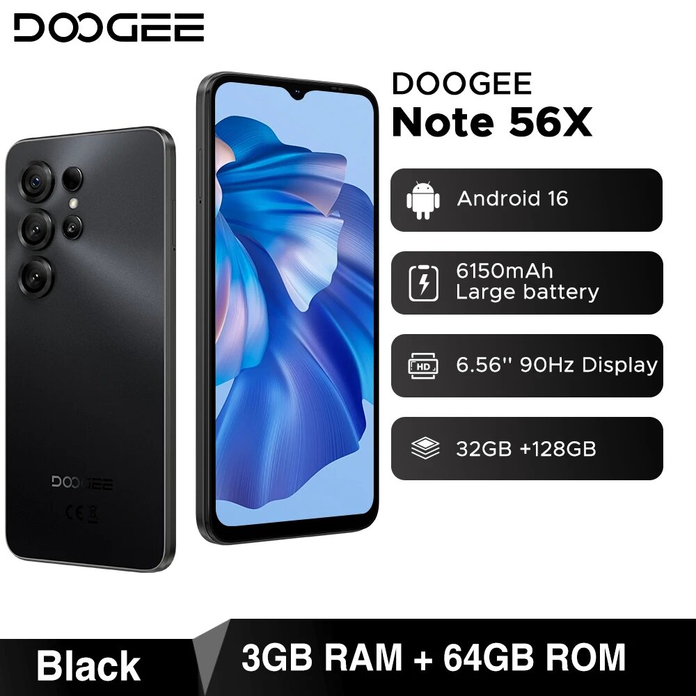 Смартфон Doogee Note 56X Lite, 3/64ГБ, global