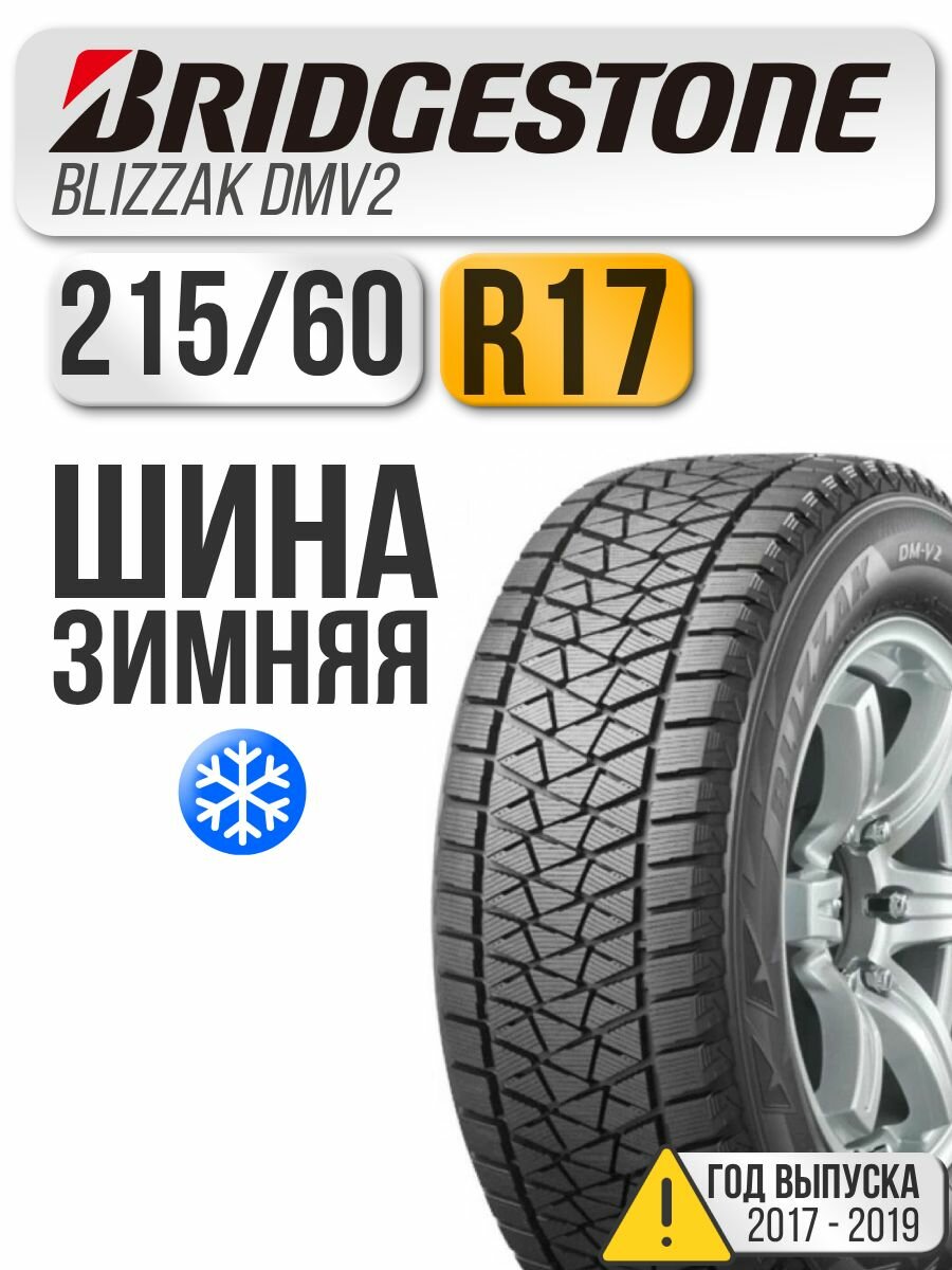 Шина зимняя нешипованная Bridgestone 215/60 R17 96S Blizzak DMV2 автомобильная бескамерная (старше 3-х лет)