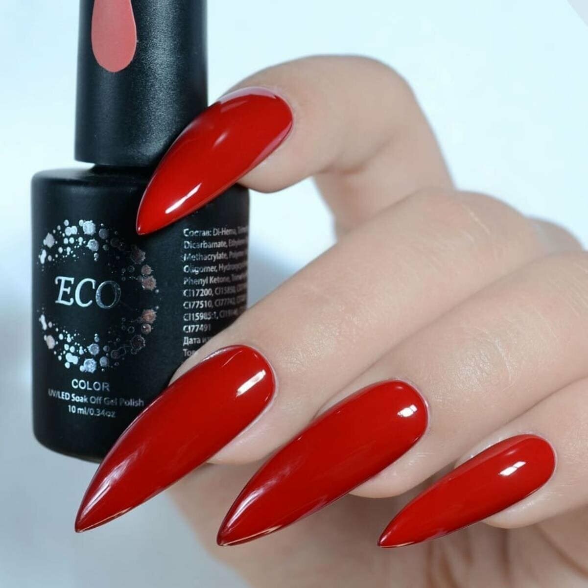 Гель-лак ECO Professional №43, глянцевый, тёмно-вишневый, без блесток и перламутра, 10мл