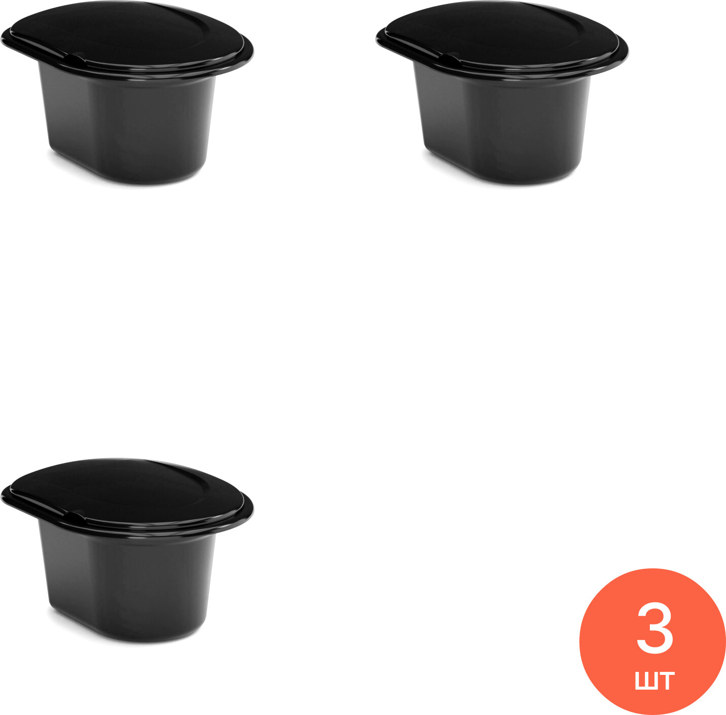 Ведро-туалет мини Альтернатива, пластиковое, со дном, 10л / биотуалет (комплект из 3 шт)