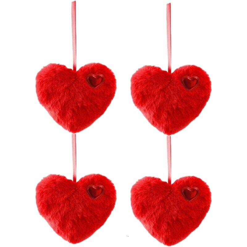 Плюшевые сердечки для Дня святого Валентина, красный - 4