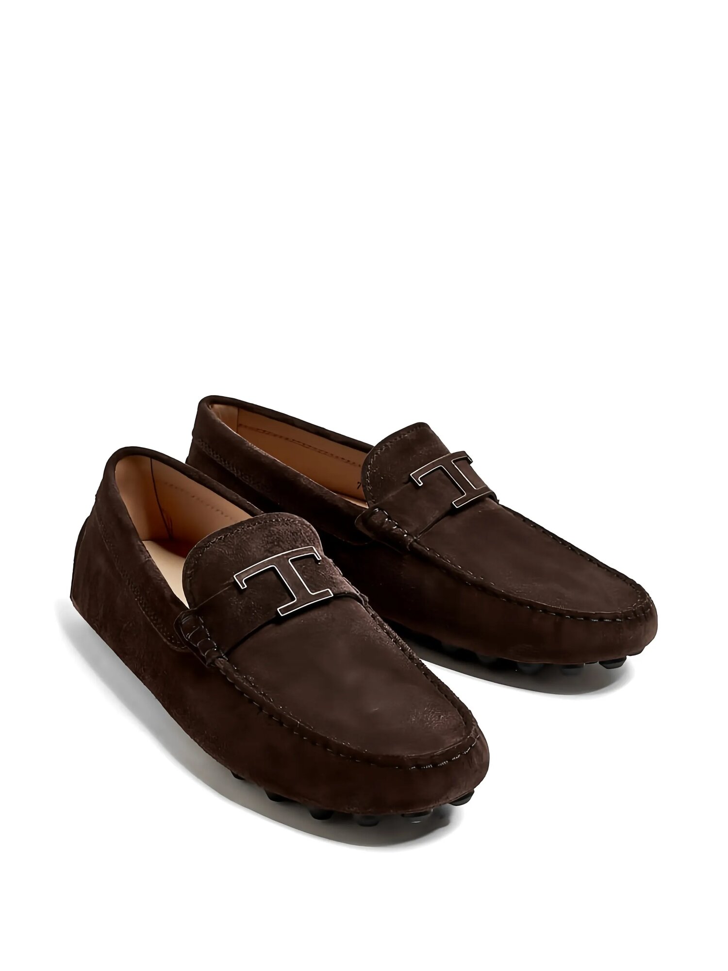 Лоферы Tod's T-buckle suede loafers, размер 7.5, коричневый — фото 1