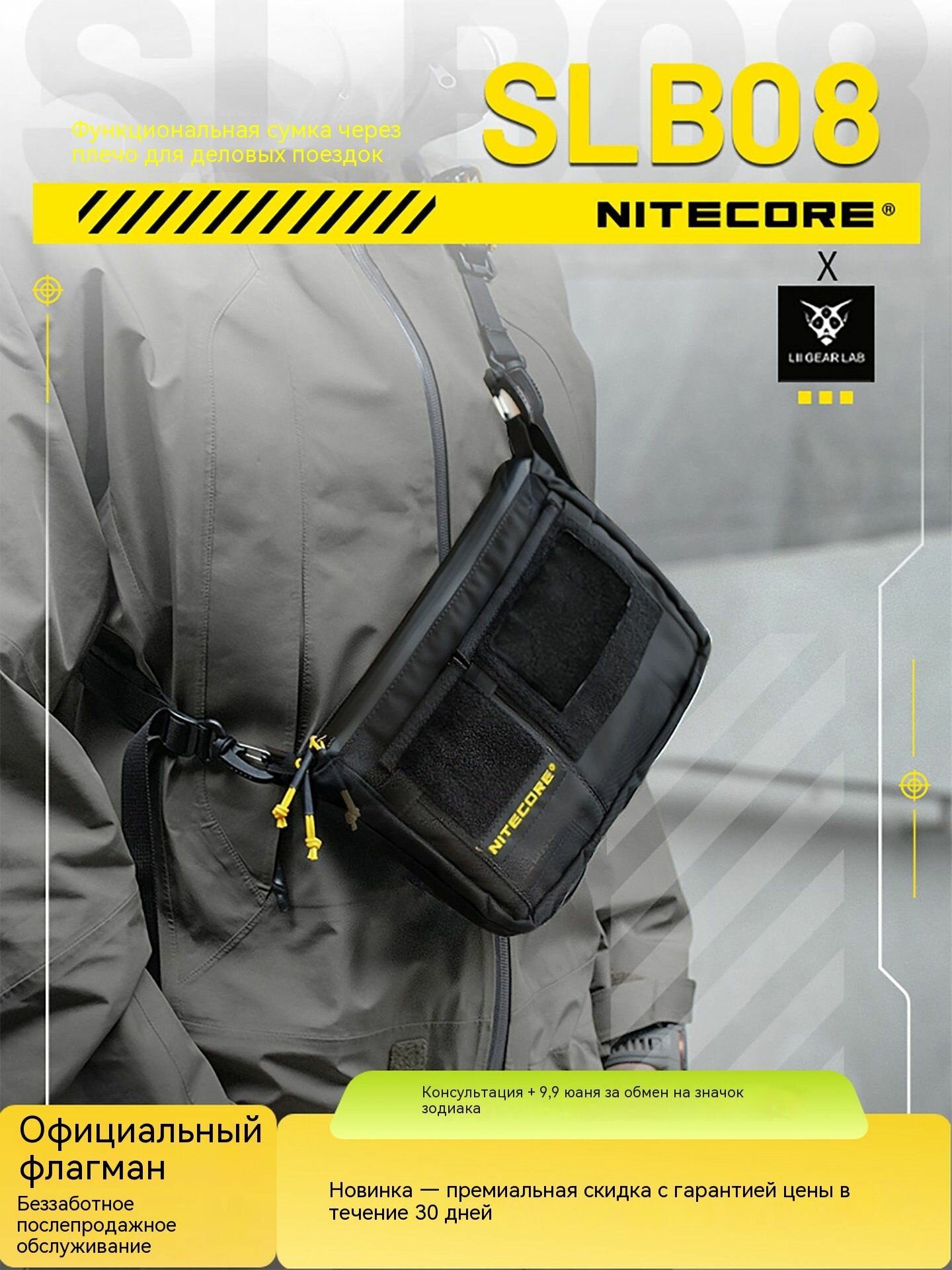 NITECORE Crossbody Bag SLB08 Многофункциональная уличная плечевая сумка