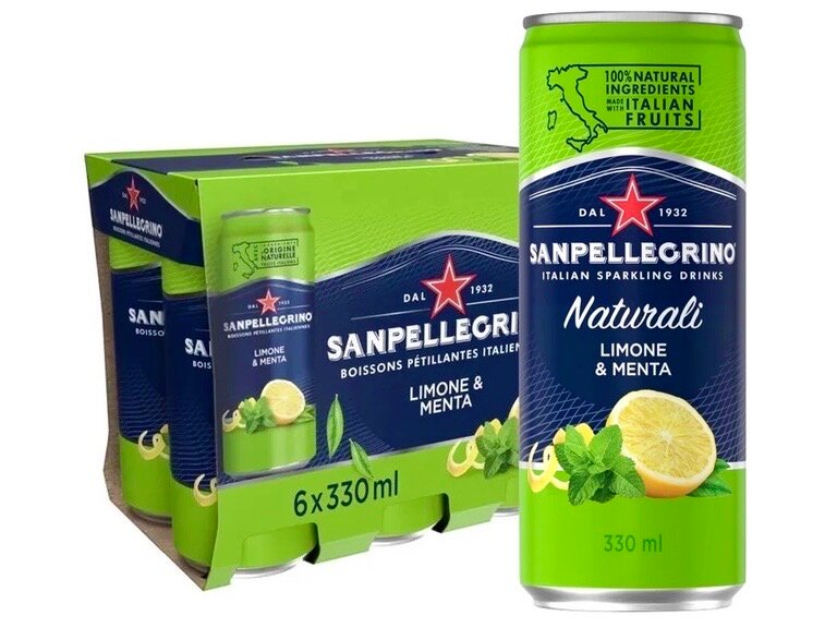 Газированный напиток Sanpellegrino Limone e Menta лимон и мята, 0.33 л, 6 шт.