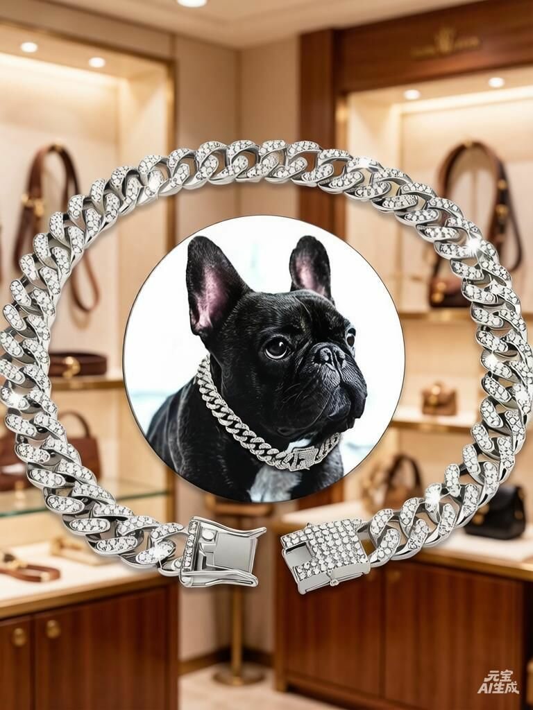 Украшение для животных, Алмазный ошейник-цепочка для собак с дизайнерской безопасной пряжкой, ювелирные аксессуары для маленьких, средних и больших собак, кошек,35 см