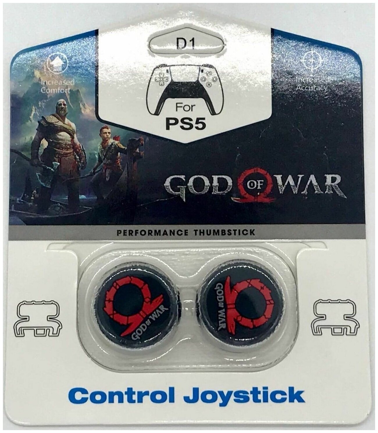 Накладки на стики для геймпада DualSense FPS DS God of War\D1 (черный) (2 шт) (PS5)