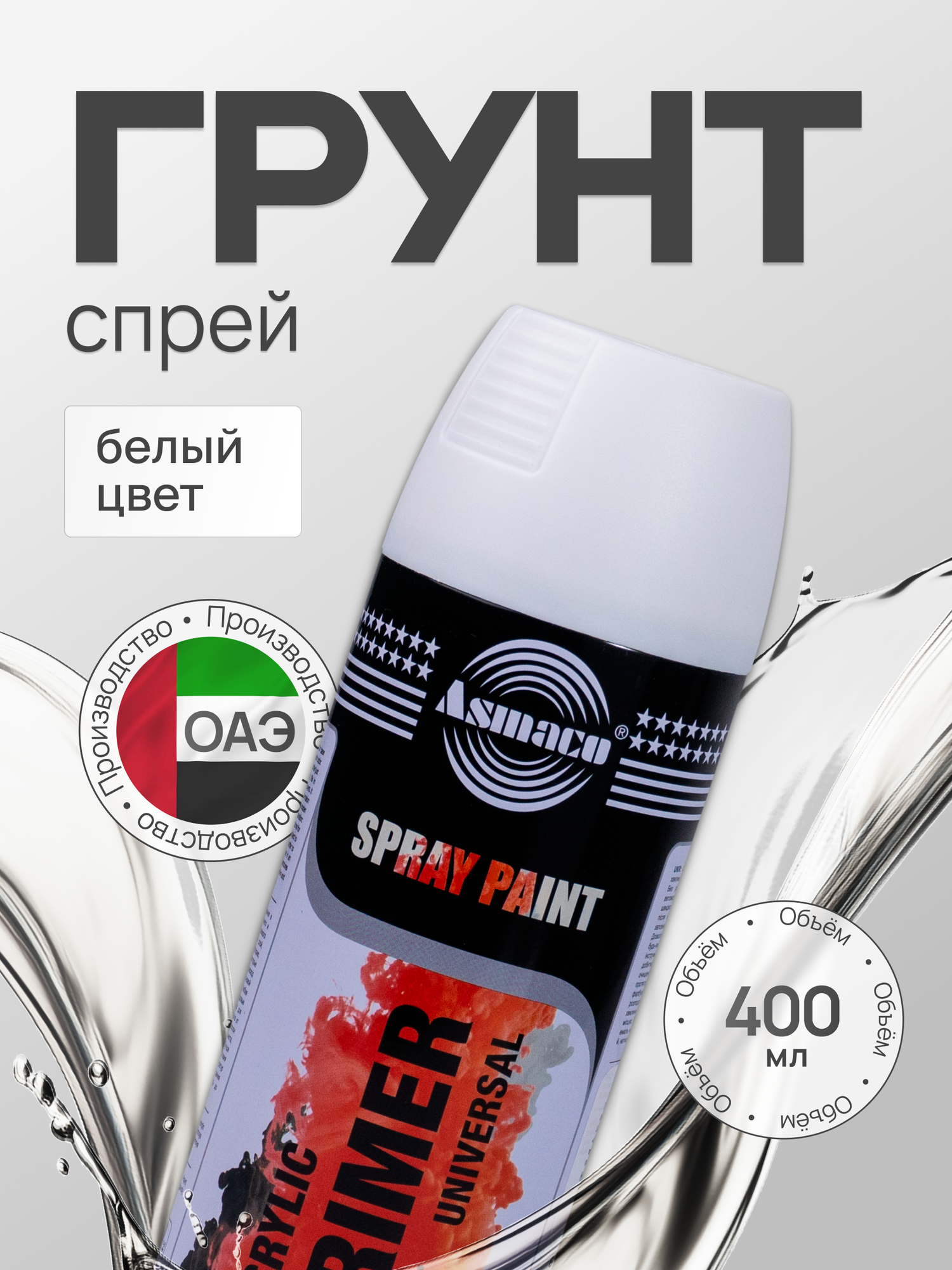 Грунтовка автомобильная акриловая белый 400 мл