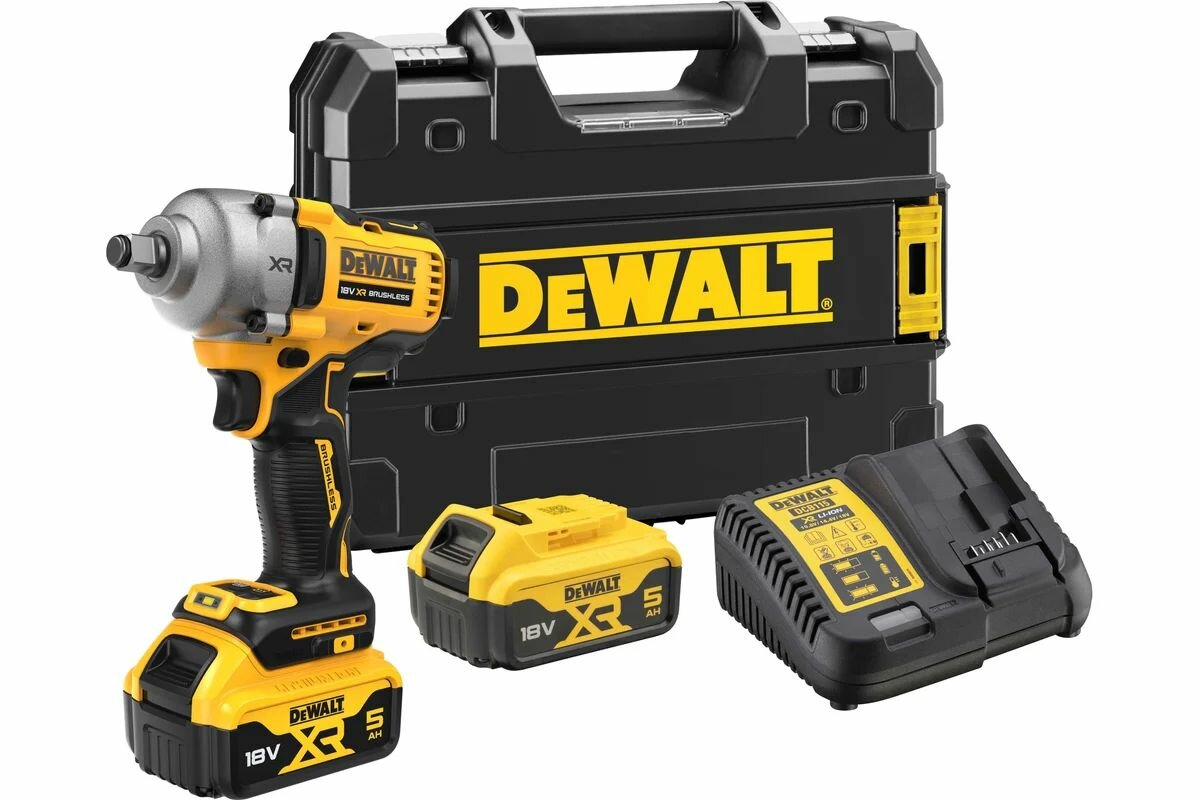 Аккумуляторный гайковерт DEWALT DCF891P2T-QW, 18 В, 1084 Нм, 3250 уд/мин, с 2 АКБ 5 Ач и ЗУ, в кейсе TSTAK