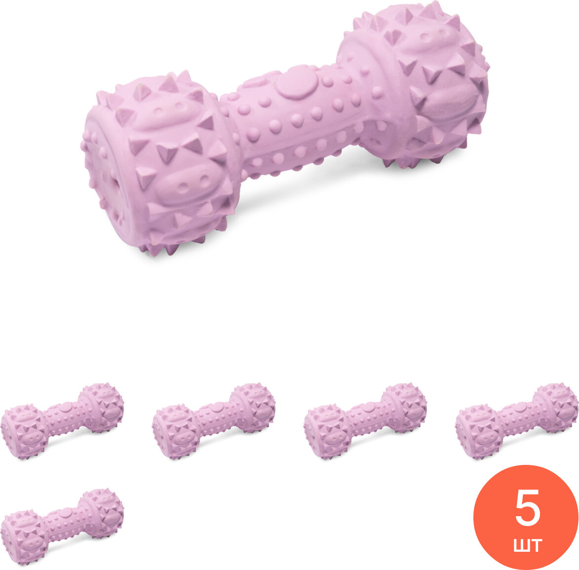 Игрушка для собак Triol / Триол Гантель Лапка латексная, общая длина 9.5см / зоотовары для животных (комплект из 5 шт)