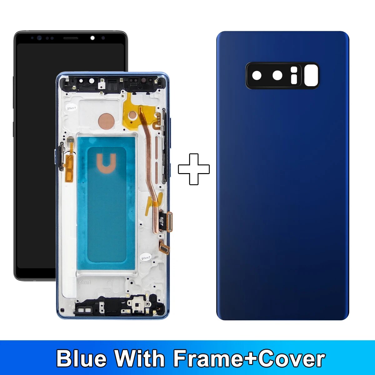 TFT-экран с рамкой для Samsung Note 8, ЖК-дисплей, дигитайзер сенсорного экрана в Blue Frame Cover