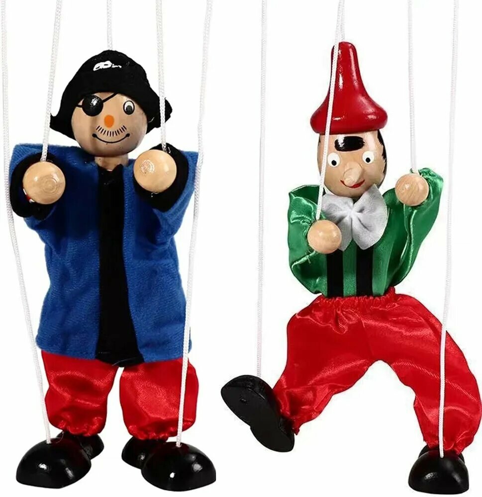 Марионеточные деревянные куклы, синие, с нитями, подарок на день рождение, 2 шт