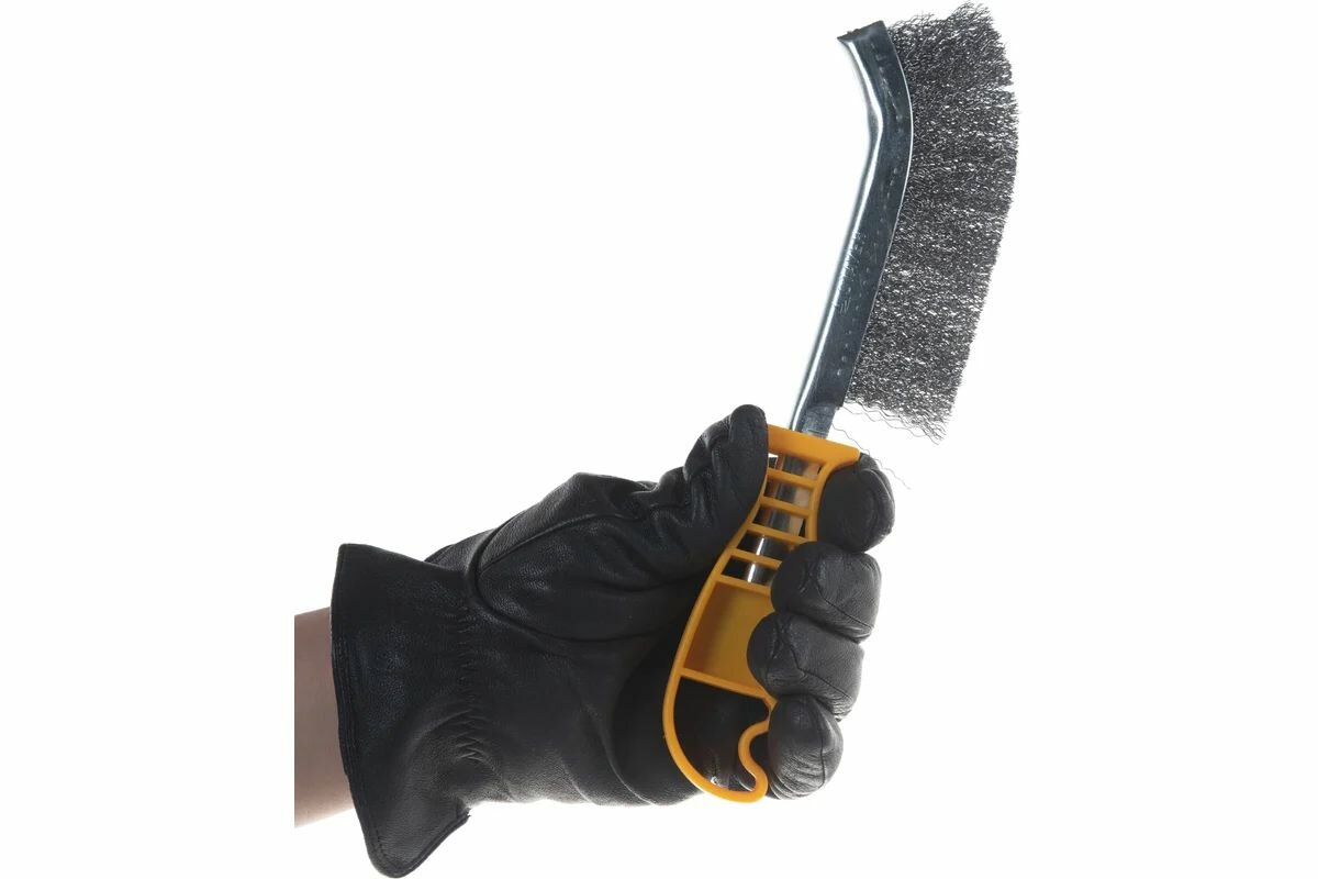 Щетка ручная STAYER Steel Wire Professional, однорядная, витая стальная проволока, диаметр 0.3 мм, пластмассовая рукоятка