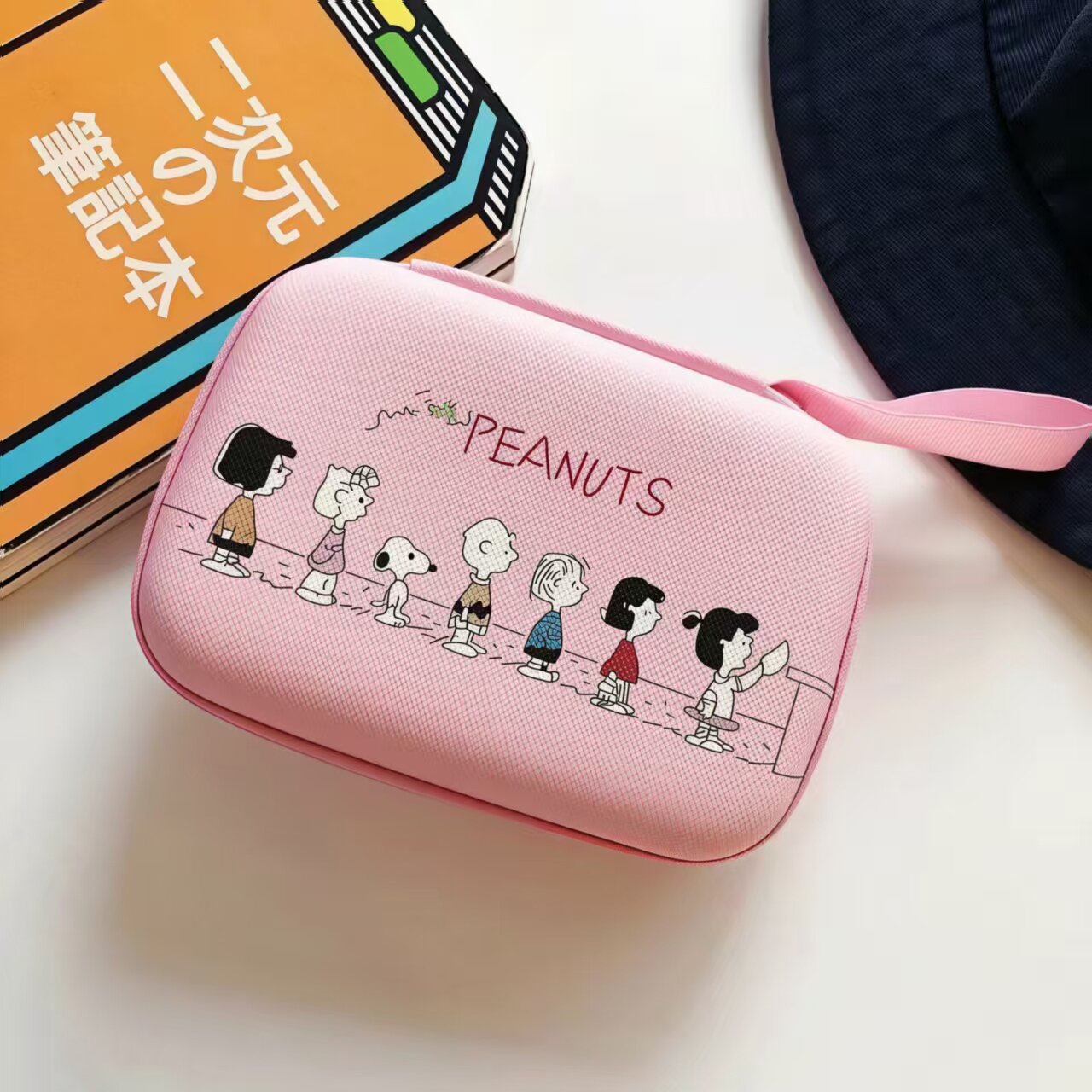 Сумка Miniso "Snoopy", EVA, розовая, для кабелей, портативная, для девочек и мальчиков