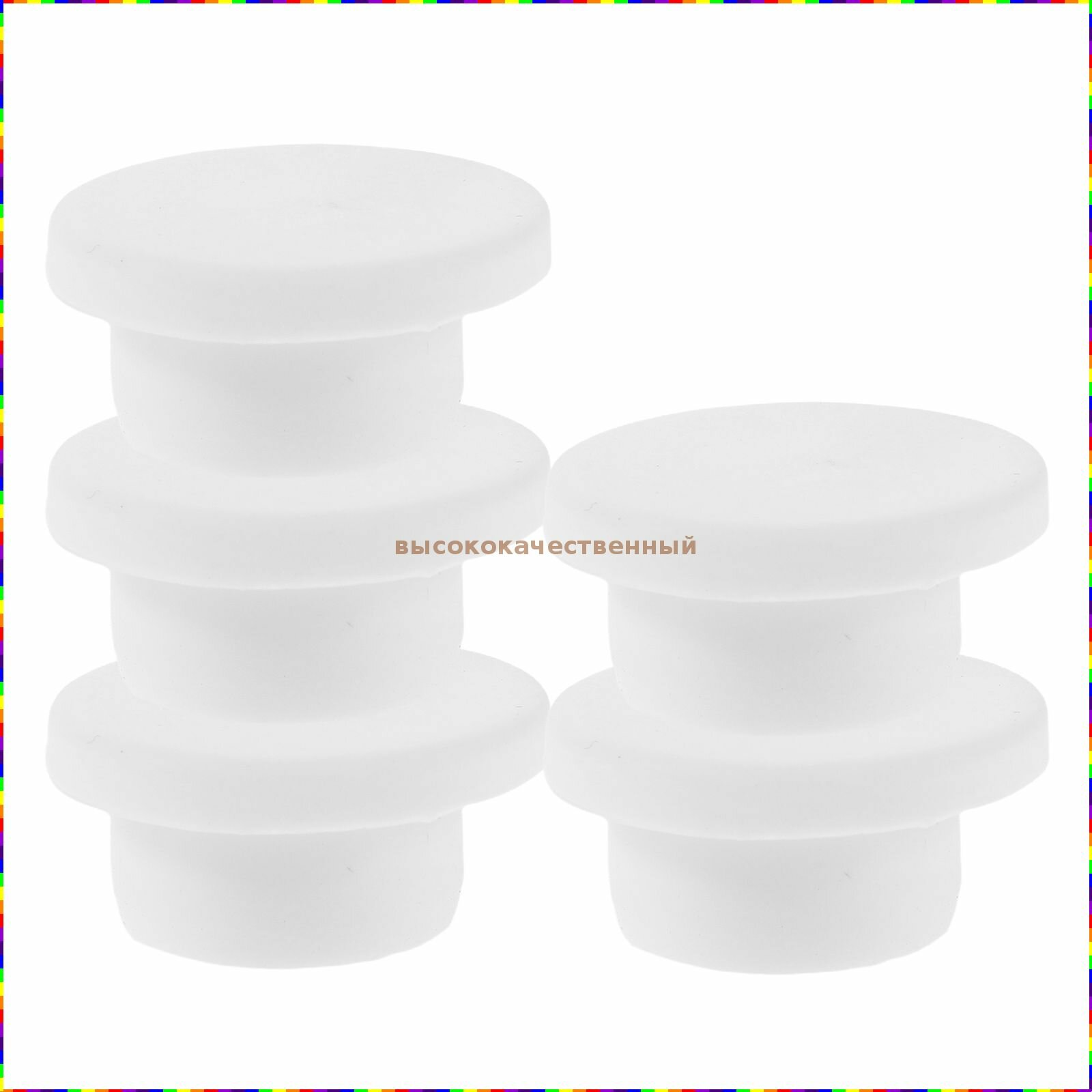 Набор из 5 белых силиконовых заглушек для ванны с уплотнением, подходит для отверстий 19 20 мм