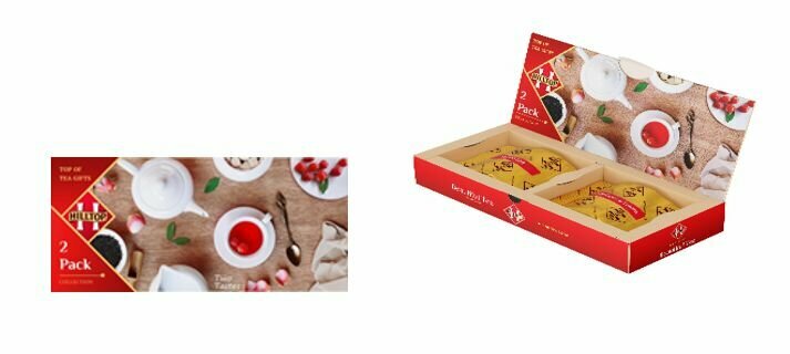 Чай HILLTOP набор чая "Чайный шедевр" Подарок Цейлона + Земляника со сливками /картон/ 60г