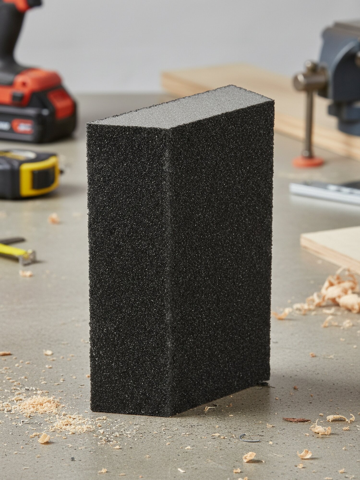 Шлифовальная губка Bartex P60, 125х75х25 мм, трапеция, средняя жесткость, абразивный брусок для дерева и металла