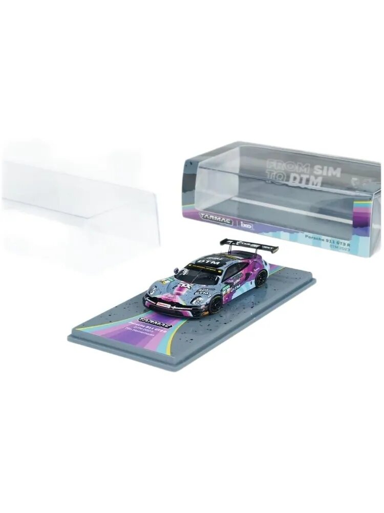 Эксклюзивная коллекционная модель Porsche 911 GT3 R DTM 2023 Tim Heinemann от Tarmac Works, масштаб 1/64, выполнена из сплава методом литья для демонстрации