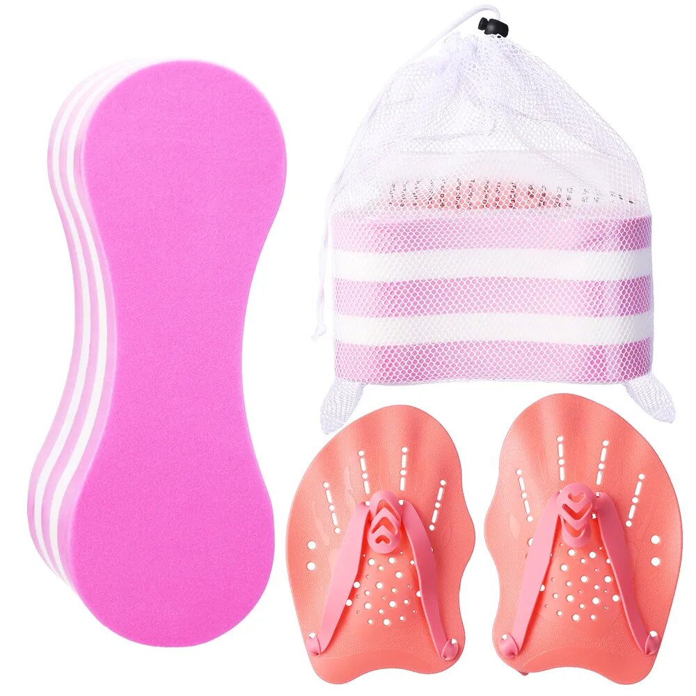 Ласты для рук, комплект для плавания, для взрослых и детей, оранжево-розовый