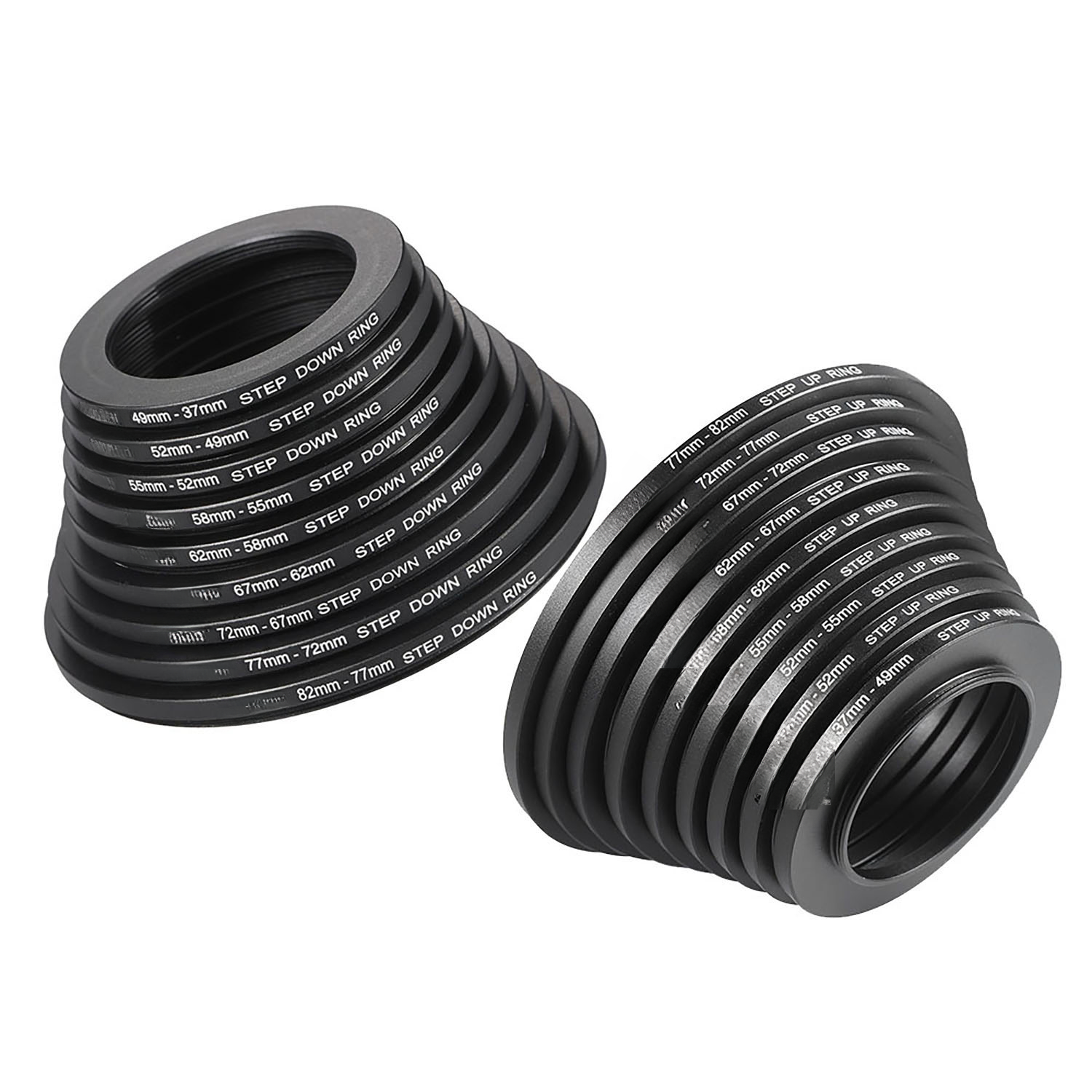 Адаптеры Для Объективов: Набор Из 18 Алюминиевых Колец С Размерами 37-82 мм Универсальная Совместимость - Прочное Соединение Для Фильтров и Аксессуаров For Фотографов с Несколькими Объективами